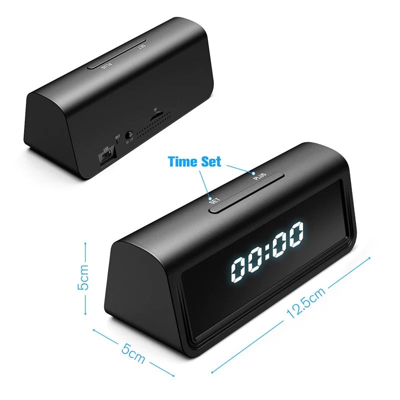 [Tuya Series] 4K Mini Desktop Clock Camera with Invisible Lens, Motion