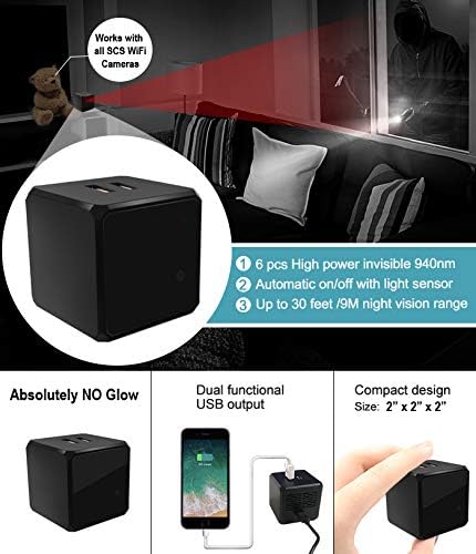 Buy Invisible Mini IR Illuminator USB Charging Cube | The Spy Store